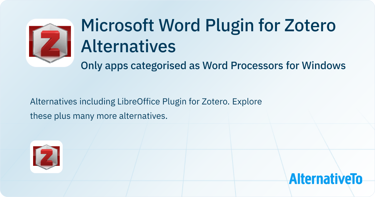 Microsoft Word Plugin for Zotero Alternatives for Windows: Top 1 Word ...