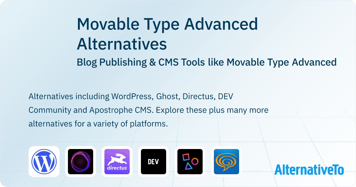Movable Type Advanced Alternatives: Top 12 Blog Publishing Tools ...