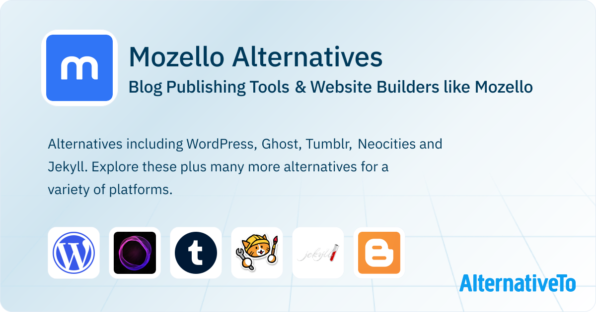 Mozello Alternatives: Top 12 Blog Publishing Tools | AlternativeTo
