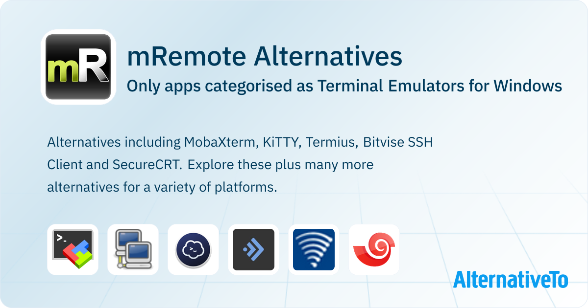 mRemote Alternatives for Windows: Top 11 Terminal Emulators | AlternativeTo