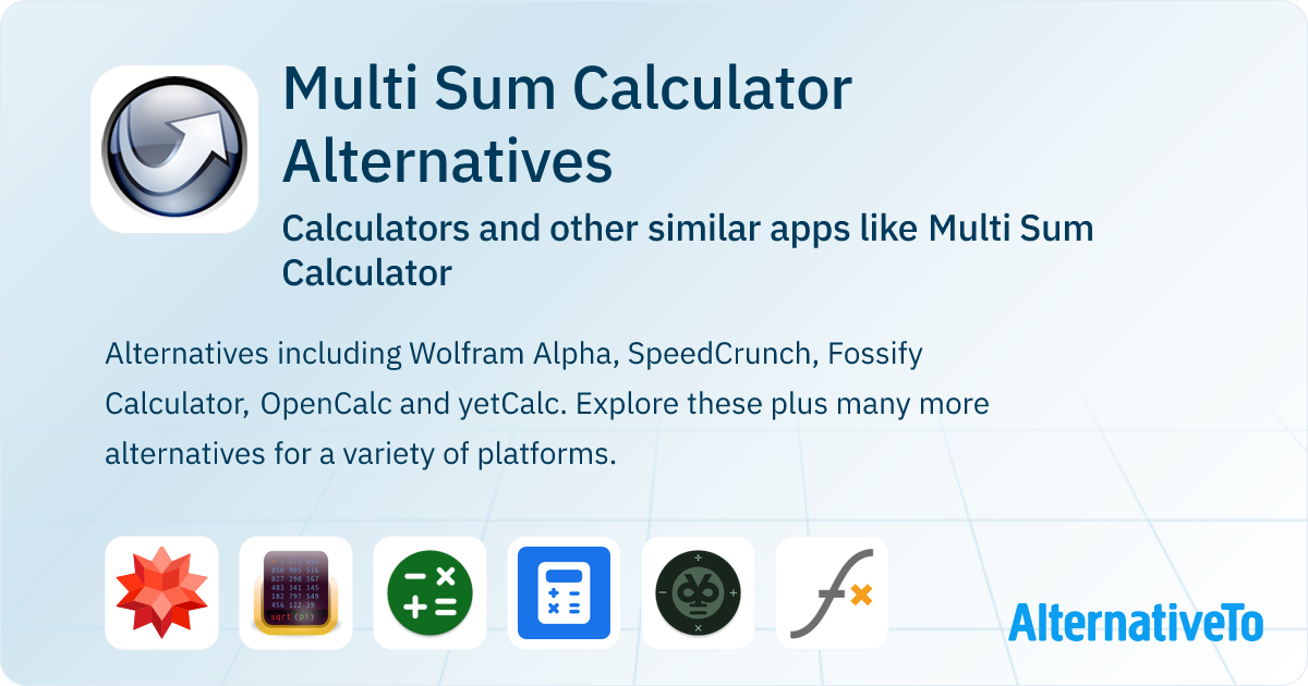 Multi Sum Calculator Alternatives: Top 12 Calculators & Similar Apps ...