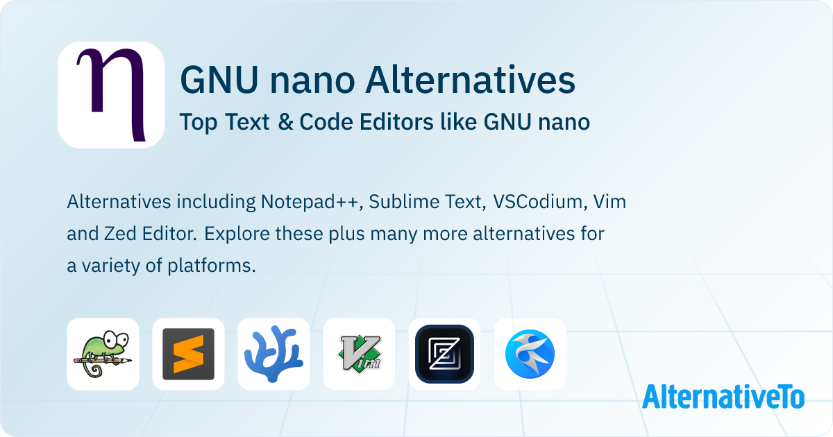 Great GNU nano Alternatives: Top Text & Code Editors in 2026 ...