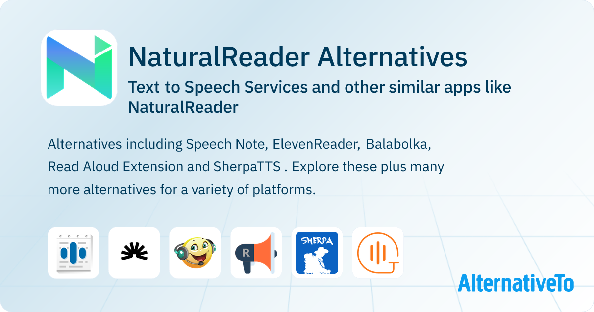 NaturalReader Alternatives: Top 12 Text to Speech Services & Similar ...