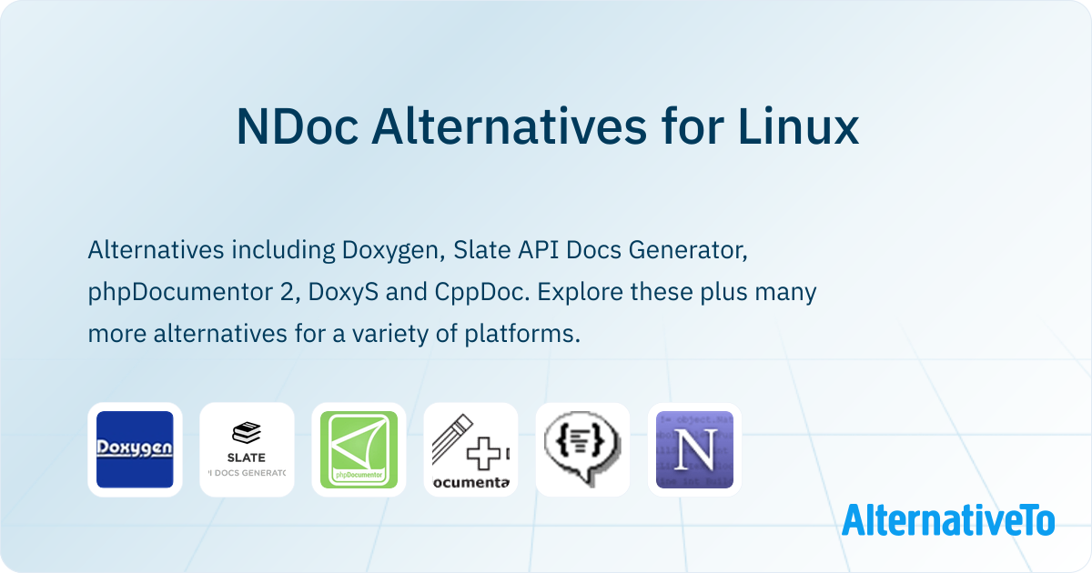 NDoc Alternatives for Linux: Top 10 Documentation Generators & Similar ...