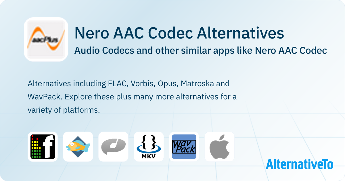 Nero AAC Codec Alternatives: Top 7 Audio Codecs & Similar Apps ...