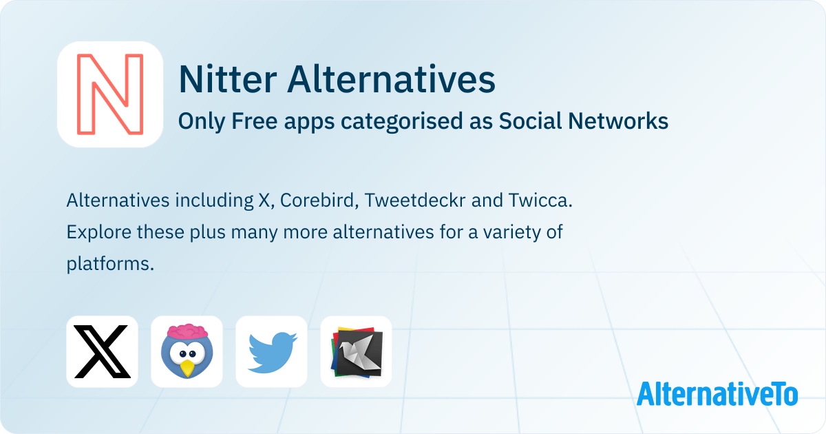 Free Nitter Alternatives: Top 4 Social Networks | AlternativeTo