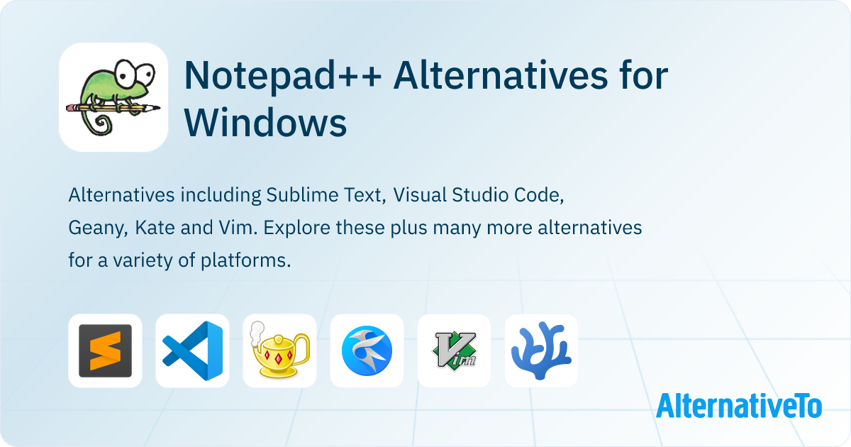 Notepad++ Alternatives for Windows: Top 12 Code & Text Editors ...