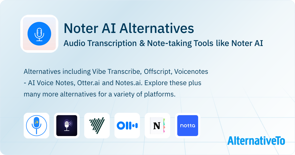 Noter AI Alternatives: Top 21 Audio Transcription Tools | AlternativeTo