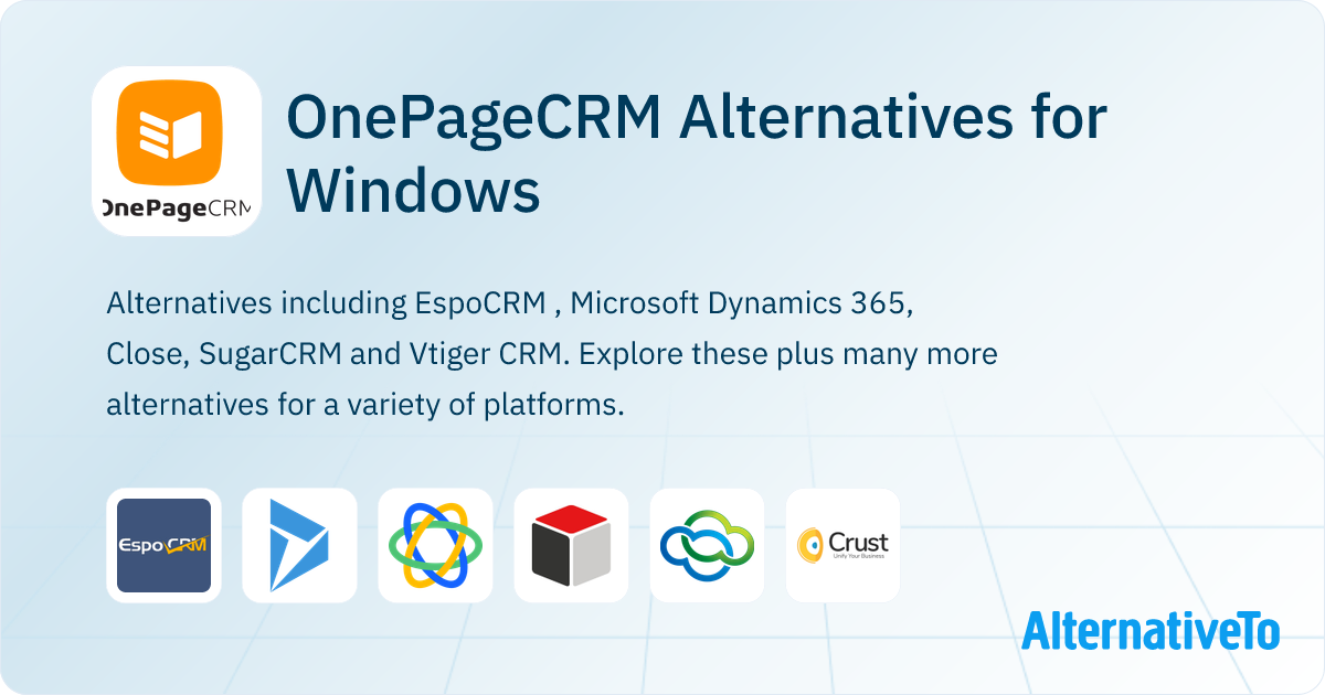 OnePageCRM Competitors for Windows: Alternative CRM Systems & Contact ...