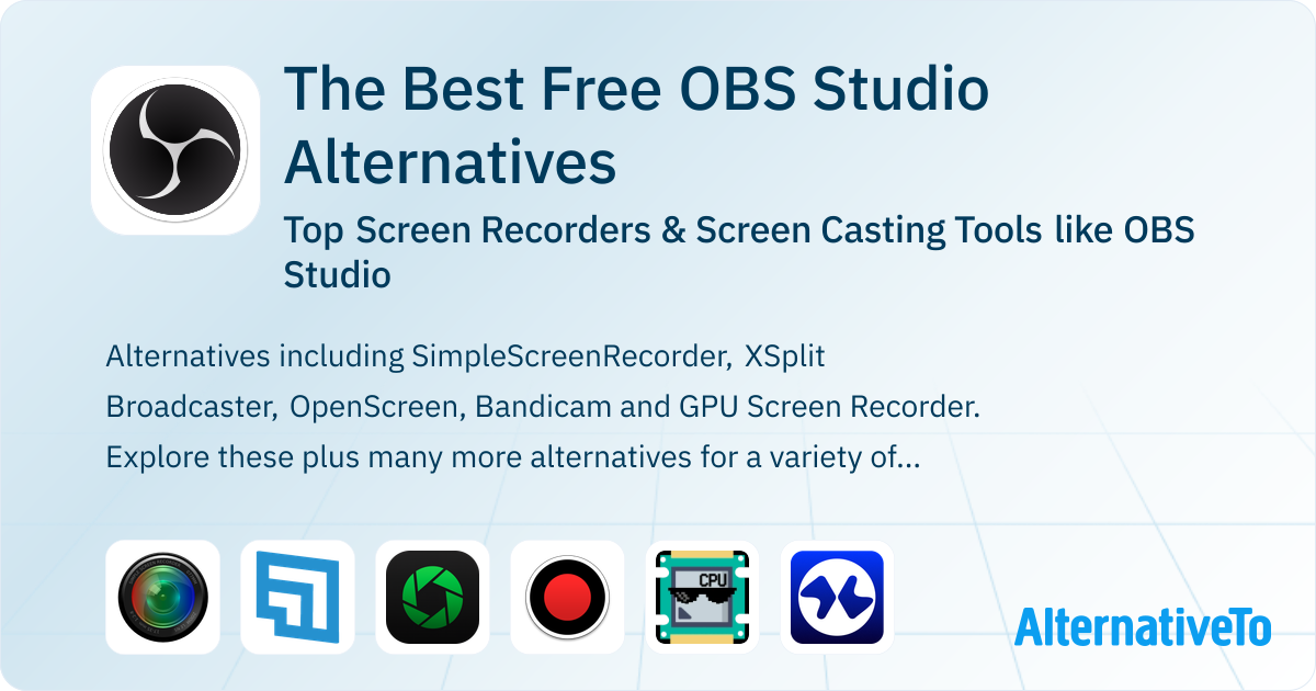 Free OBS Studio Alternatives: Top 12 Screen Recorders | AlternativeTo