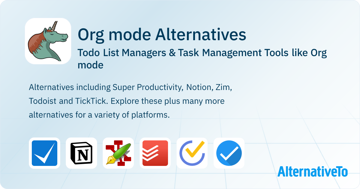 Org mode Alternatives: Top 12 Todo List Managers | AlternativeTo