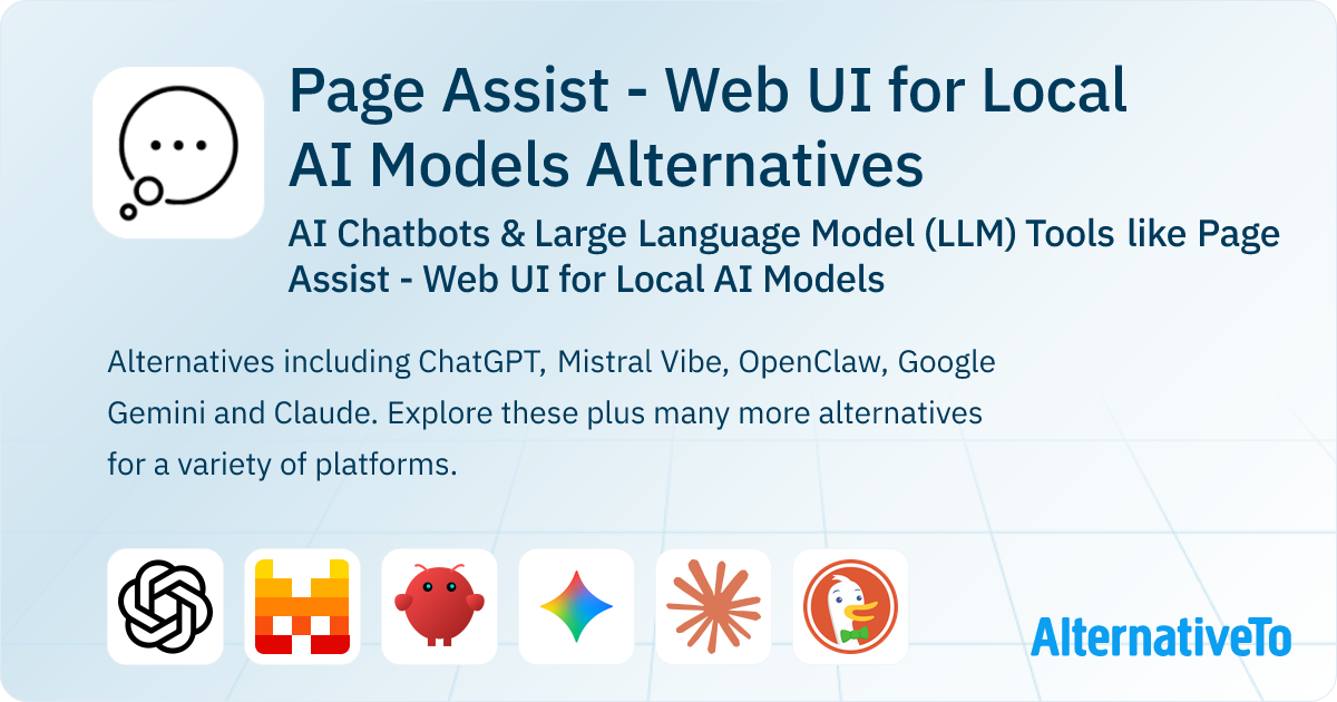 Page Assist - Web UI for Local AI Models Alternatives: Top 12 AI ...