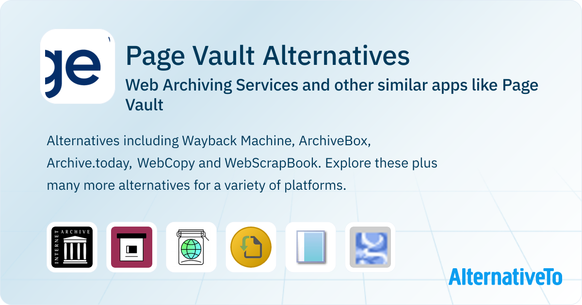 Page Vault Alternatives: Top 19 Web Archiving Services & Similar ...