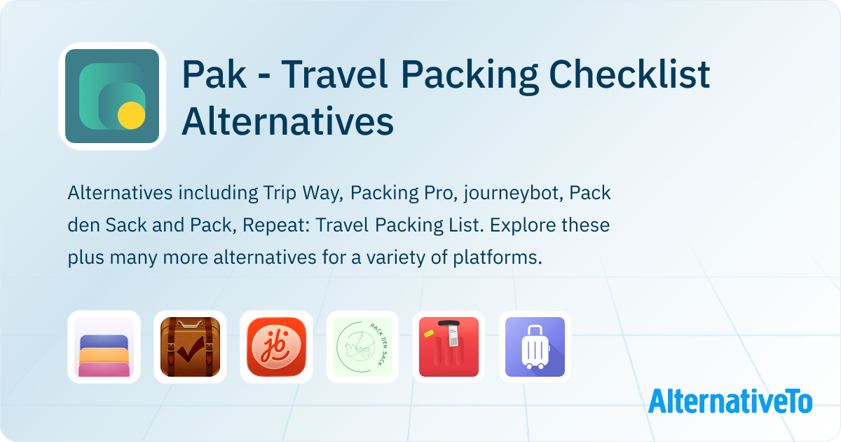 Pak - Travel Packing Checklist Alternatives - Explore Similar Apps ...