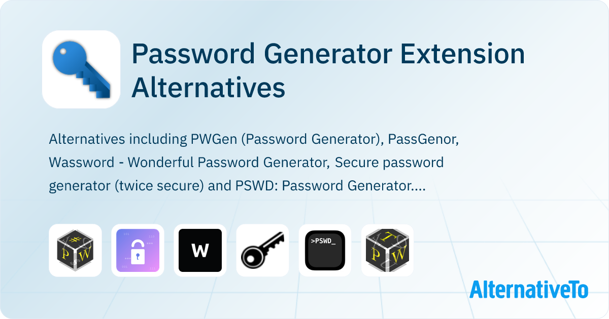 Password Generator Extension Alternatives - Explore Similar Extensions ...
