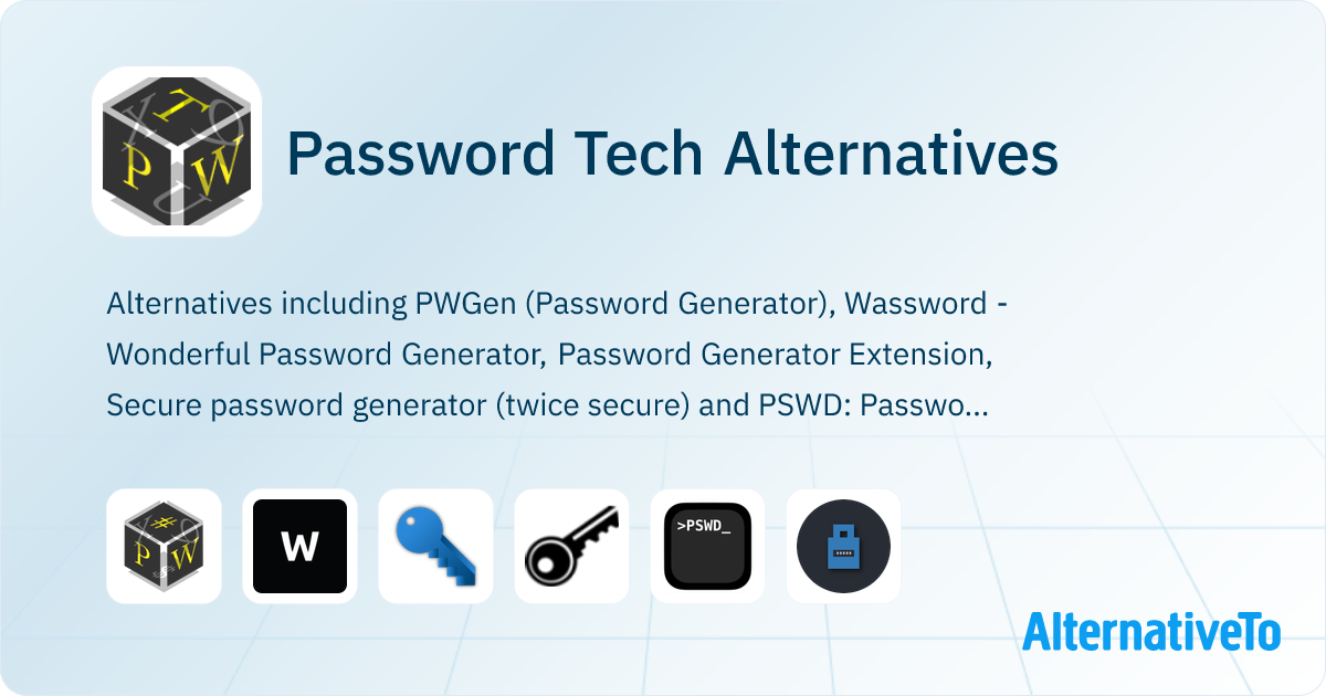 Password Tech Alternatives - Explore Similar Software | AlternativeTo