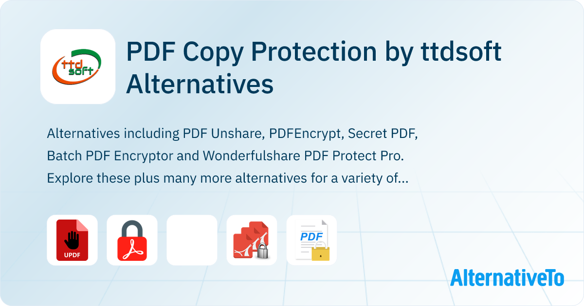 PDF Copy Protection by ttdsoft Alternatives - Explore Similar Apps ...