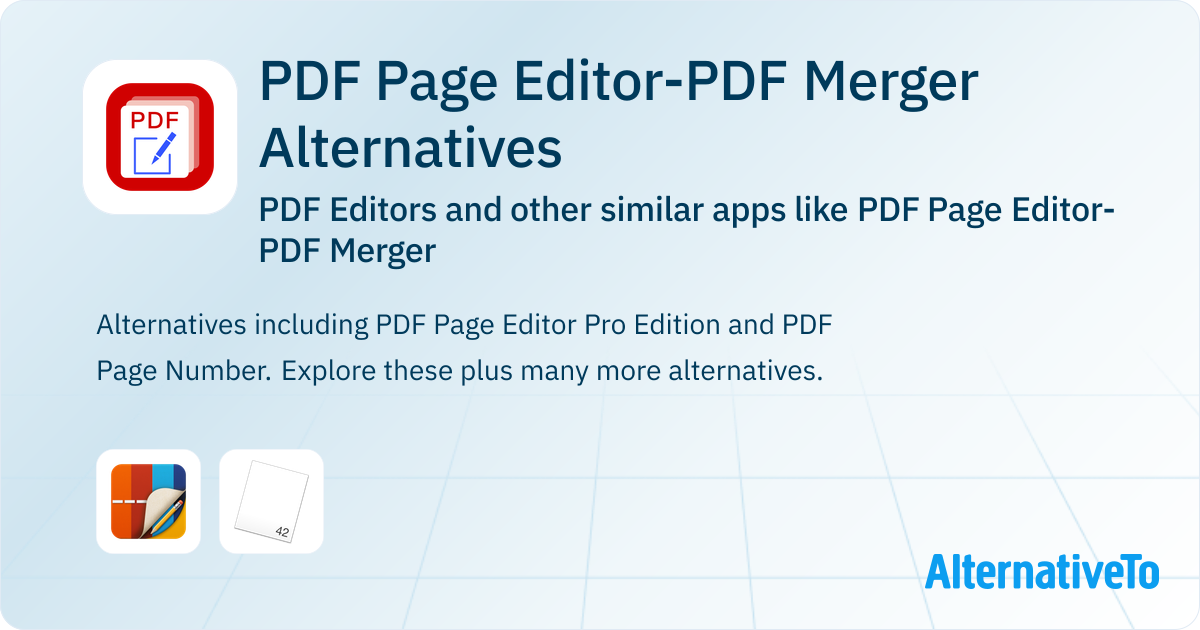 PDF Page Editor-PDF Merger Alternatives: Top 2 PDF Editors & Similar ...