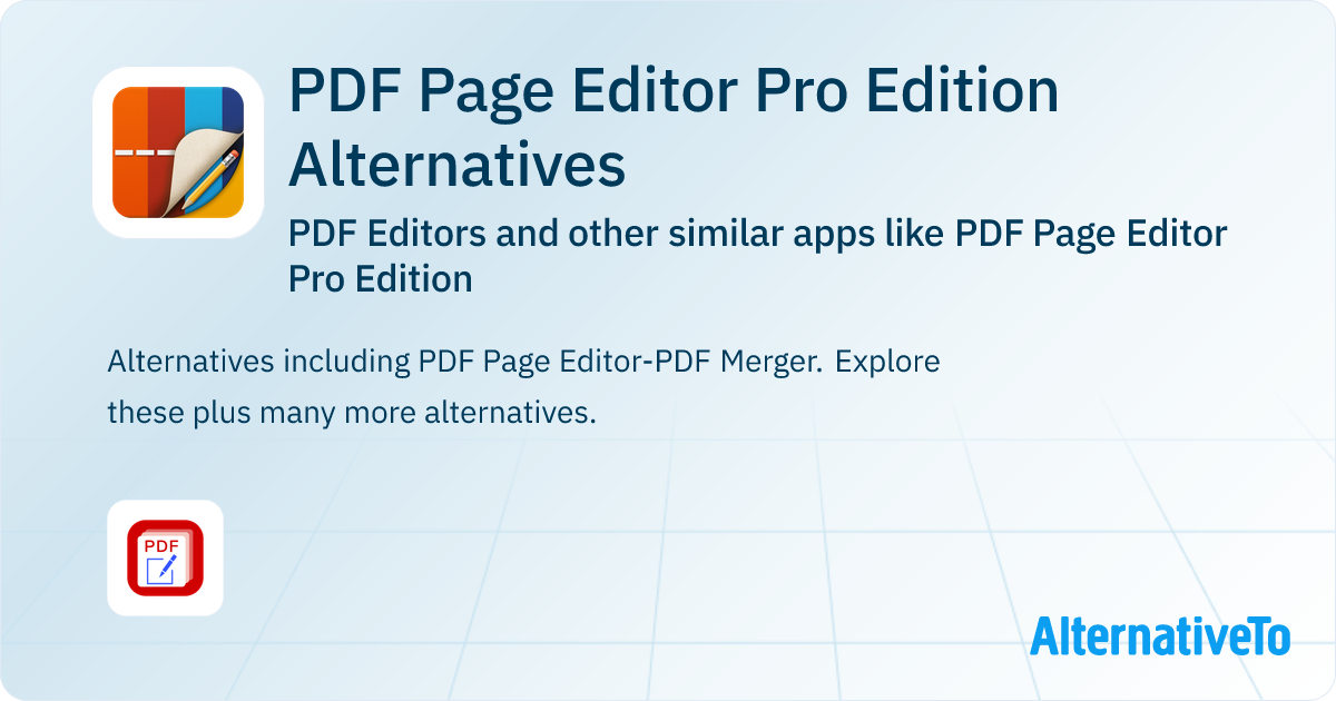 PDF Page Editor Pro Edition Alternatives: Top 1 PDF Editors & Similar ...