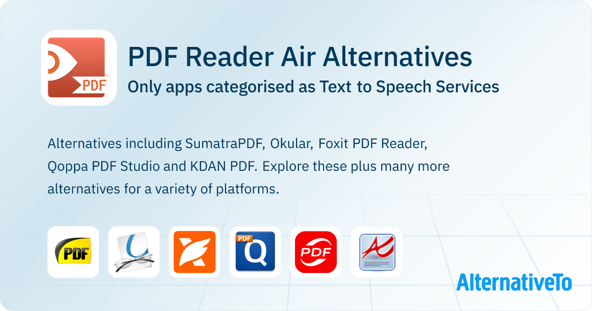PDF Reader Air Alternatives: Top 8 Text to Speech Services | AlternativeTo