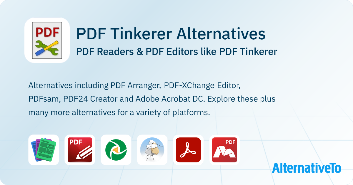 PDF Tinkerer Alternatives: Top 12 PDF Readers & PDF Editors | AlternativeTo