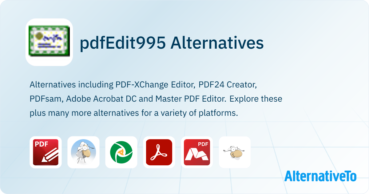 pdfEdit995 Alternatives - Explore Similar Software | AlternativeTo