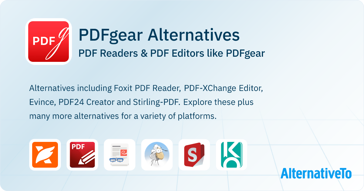 PDFgear Alternatives: Top 12 PDF Readers & PDF Editors | AlternativeTo