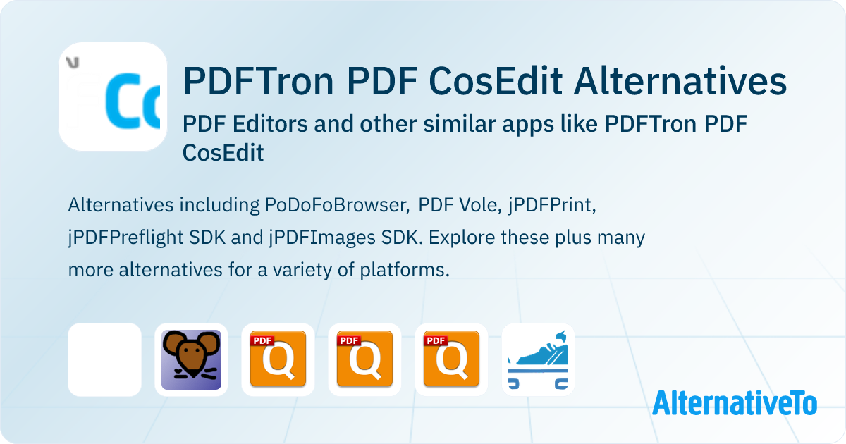 PDFTron PDF CosEdit Alternatives: Top 10 PDF Editors & Similar Apps ...