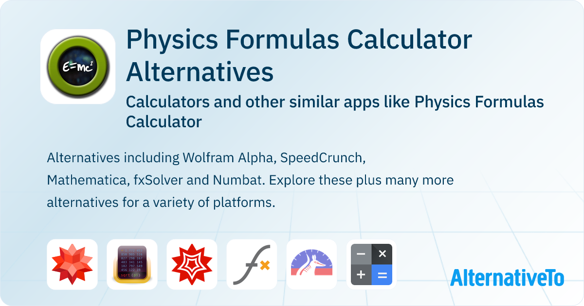 Physics Formulas Calculator Alternatives: Top 12 Calculators & Similar ...