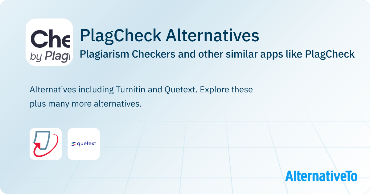 PlagCheck Alternatives: Top 2 Plagiarism Checkers & Similar Websites ...