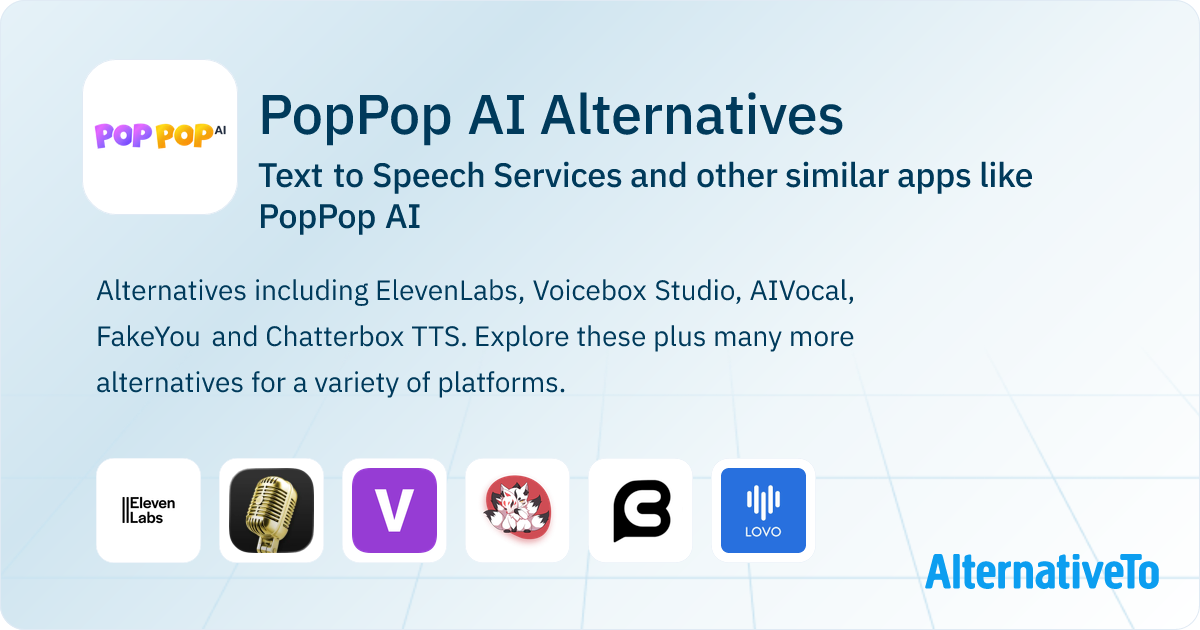 PopPop AI - Free AI Audio Toolbox Alternatives: Top 13 Text to Speech ...