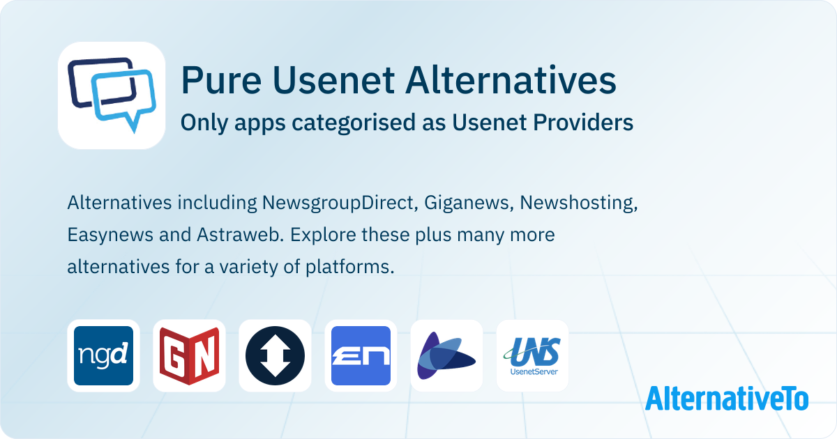 Pure Usenet Alternatives: Top 7 Usenet Providers | AlternativeTo