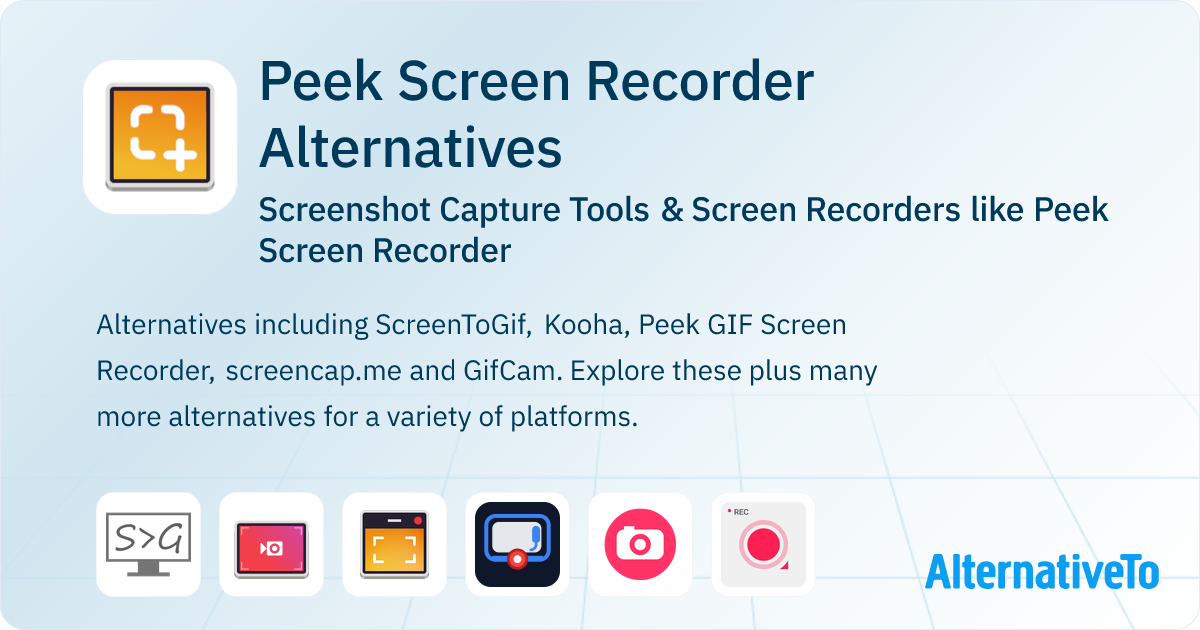 Peek Screen Recorder Alternatives: Top 13 Screenshot Capture Tools ...