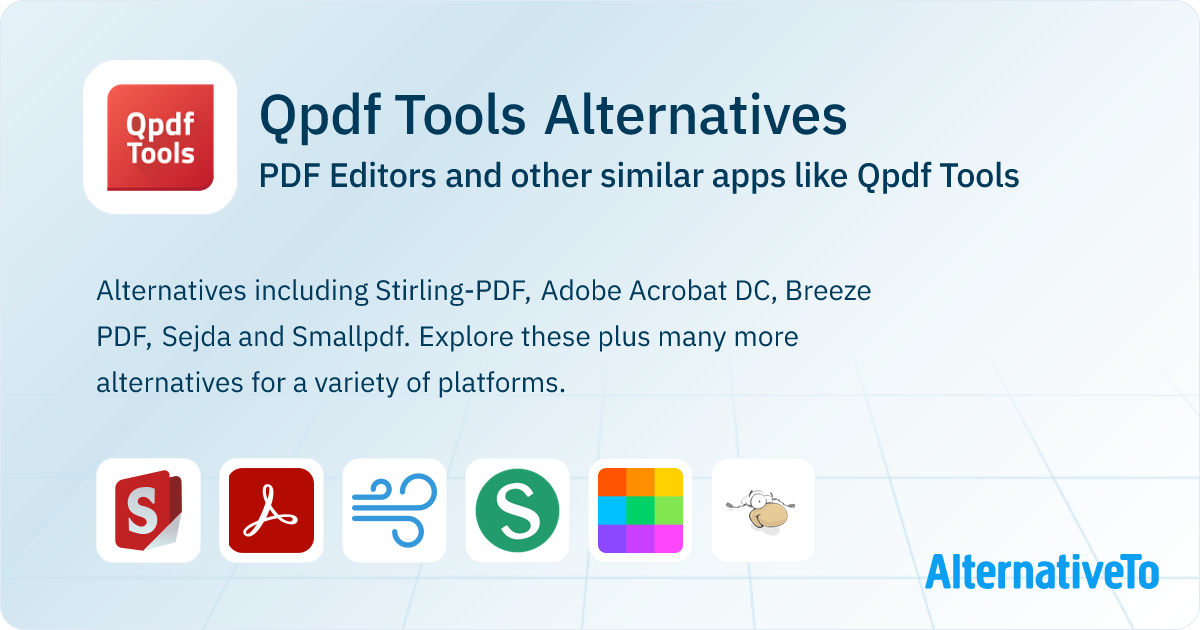 Qpdf Tools Alternatives: Top 12 PDF Editors & Similar Apps | AlternativeTo