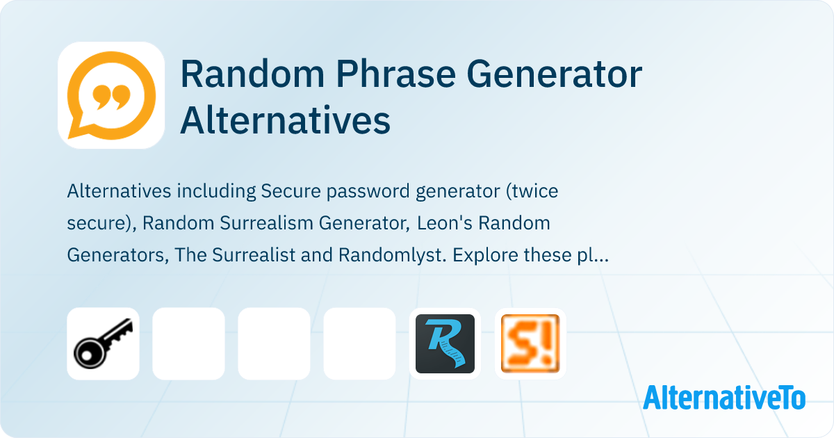 Random Phrase Generator Alternatives - Explore Similar Sites & Apps ...