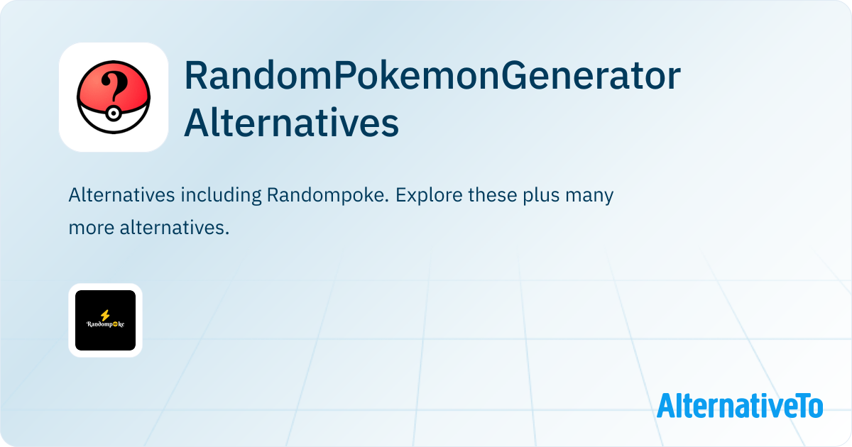 RandomPokemonGenerator Alternatives - Explore Similar Sites & Apps ...