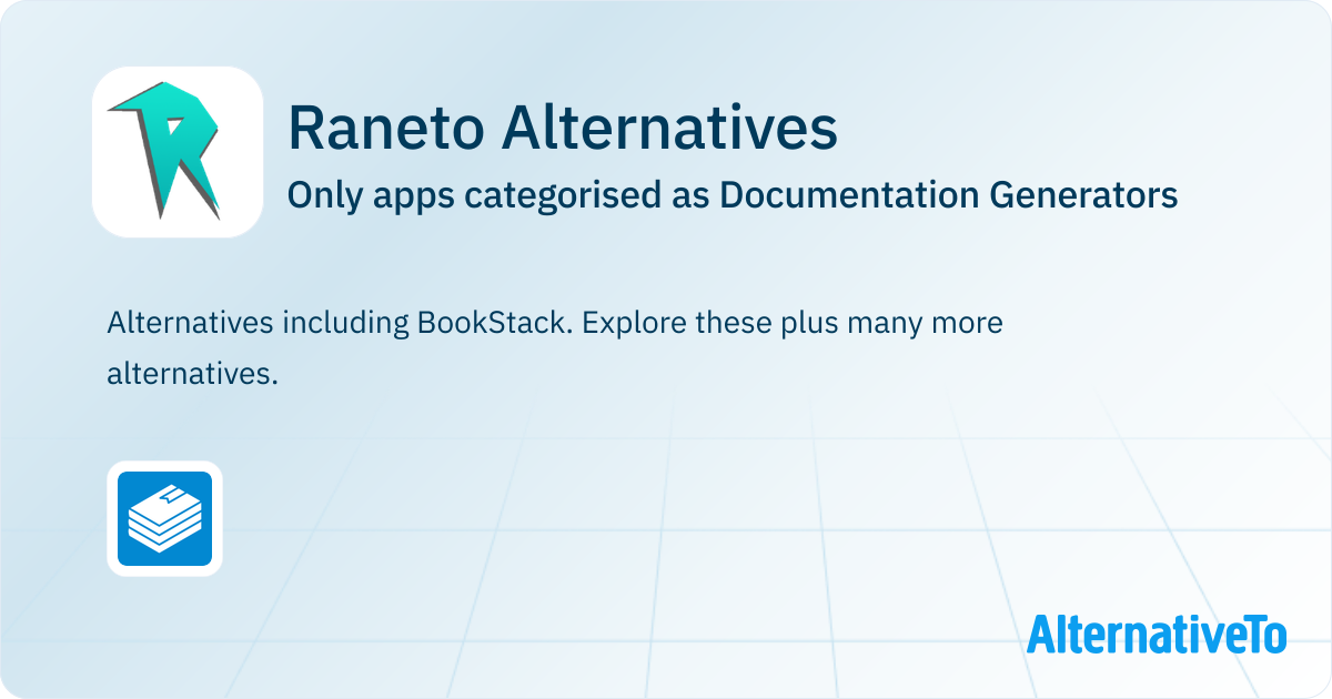 Raneto Alternatives: Top 2 Documentation Generators | AlternativeTo