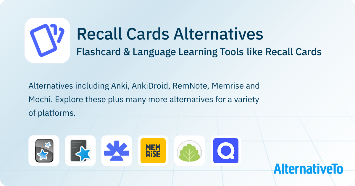 Recall Cards Alternatives: Top 12 Flashcard Learning Tools | AlternativeTo