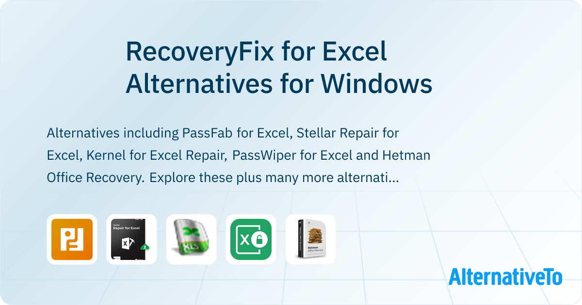 RecoveryFix for Excel Alternatives for Windows | AlternativeTo