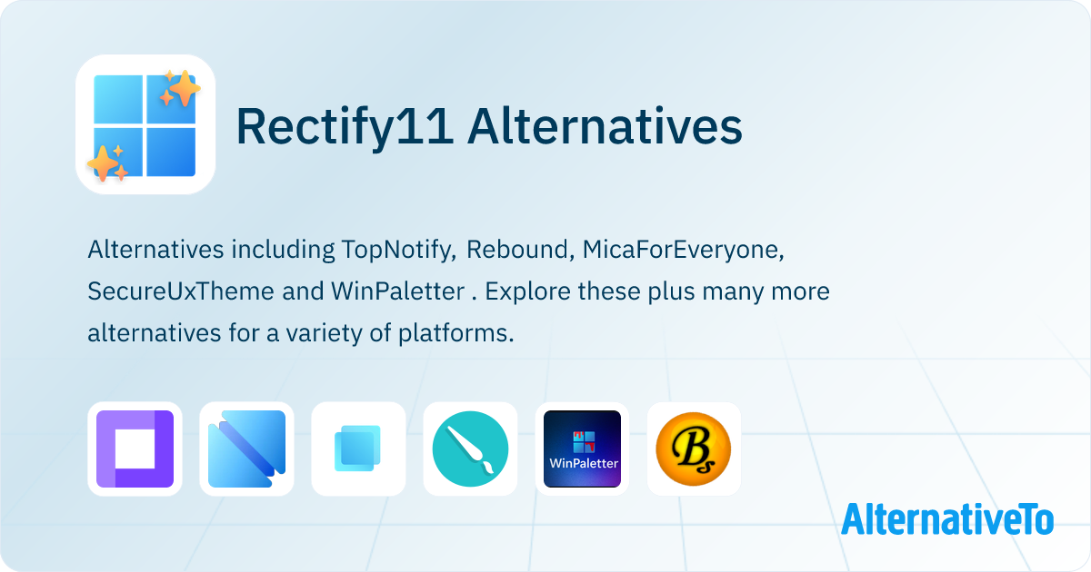 Rectify11 Alternatives - Explore Similar Software | AlternativeTo