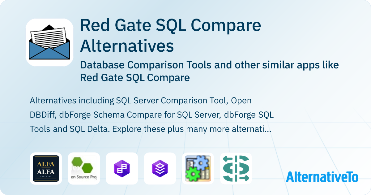 Red Gate SQL Compare Alternatives: Top 15 Database Comparison Tools ...