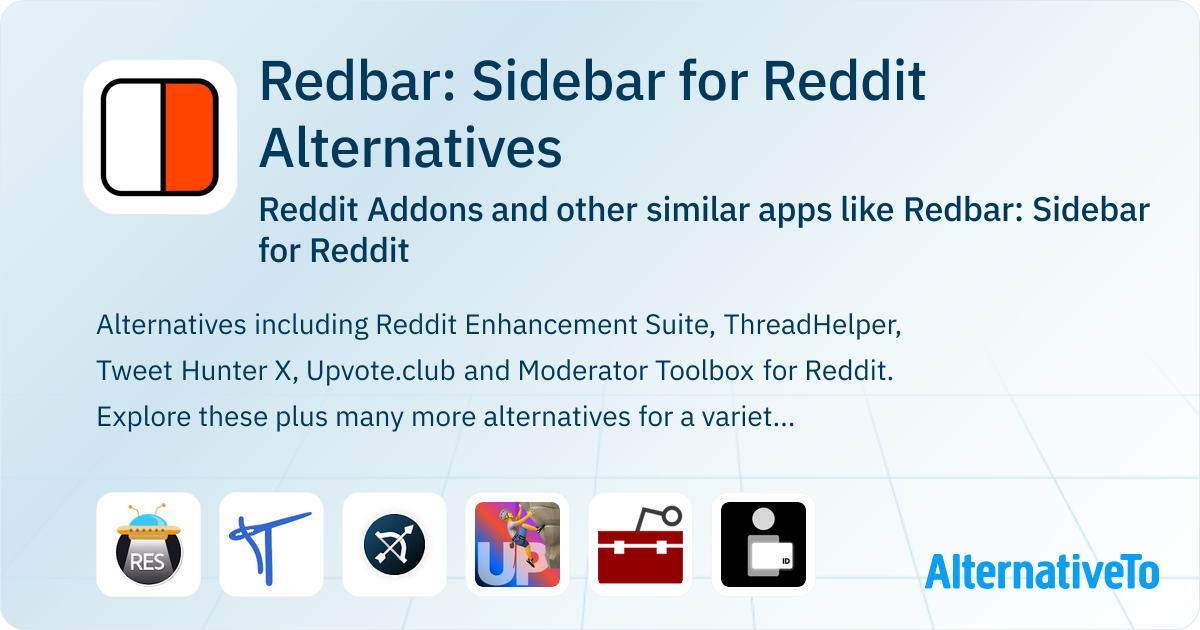 Redbar: Sidebar for Reddit Alternatives: Top 9 Reddit Addons & Similar ...