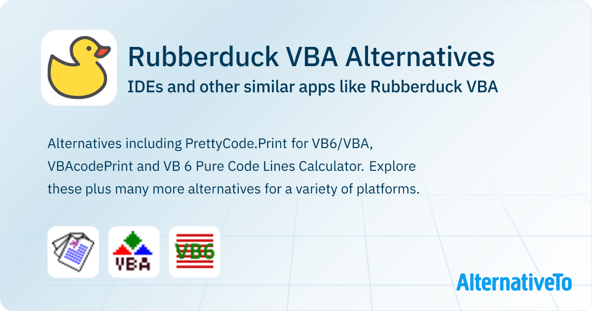 Rubberduck VBA Alternatives: Top 3 IDEs & Similar Apps | AlternativeTo