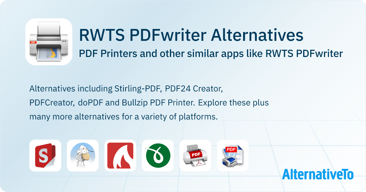 RWTS PDFwriter Alternatives: Top 19 PDF Printers & Similar Apps ...