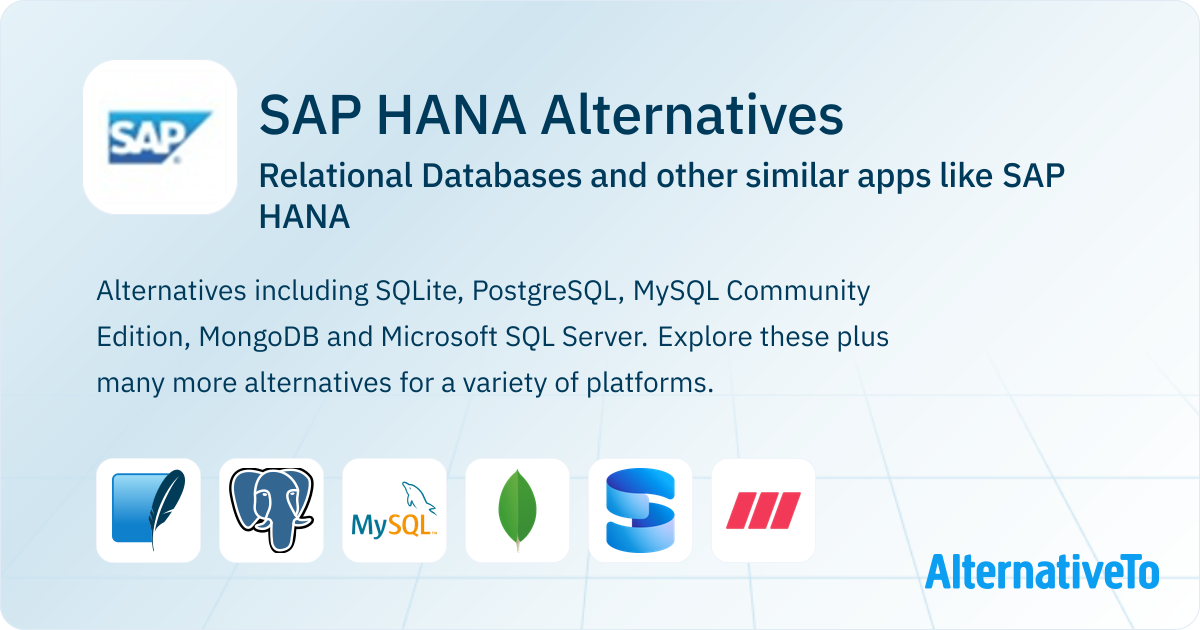 SAP HANA Alternatives: Top 12 Relational Databases & Similar Websites ...