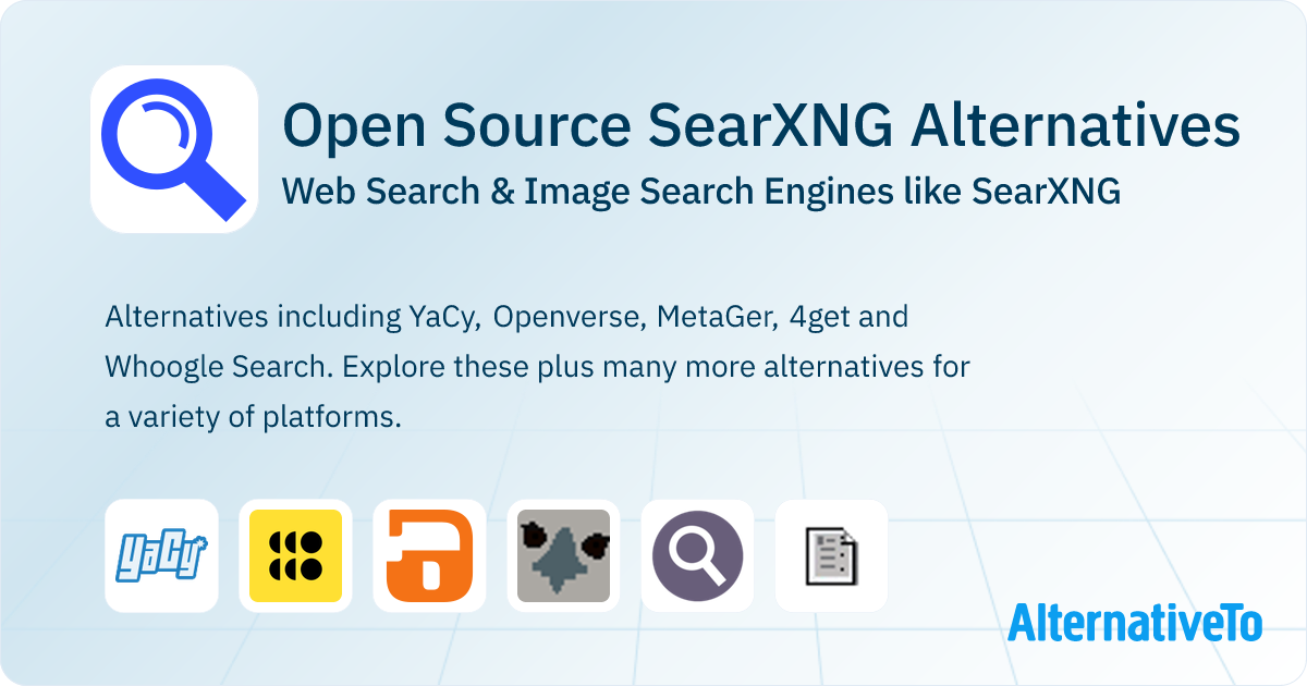 Open Source SearXNG Alternatives: Top 12 Web Search Engines | AlternativeTo