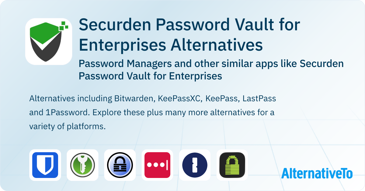 Securden Password Vault for Enterprises Alternatives: Password Managers ...