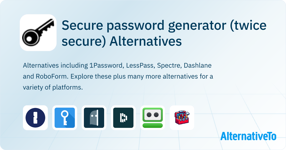 Secure password generator (twice secure) Alternatives - Explore Similar ...