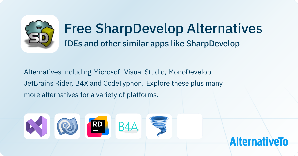 Free SharpDevelop Alternatives: Top 19 IDEs & Similar Apps | AlternativeTo