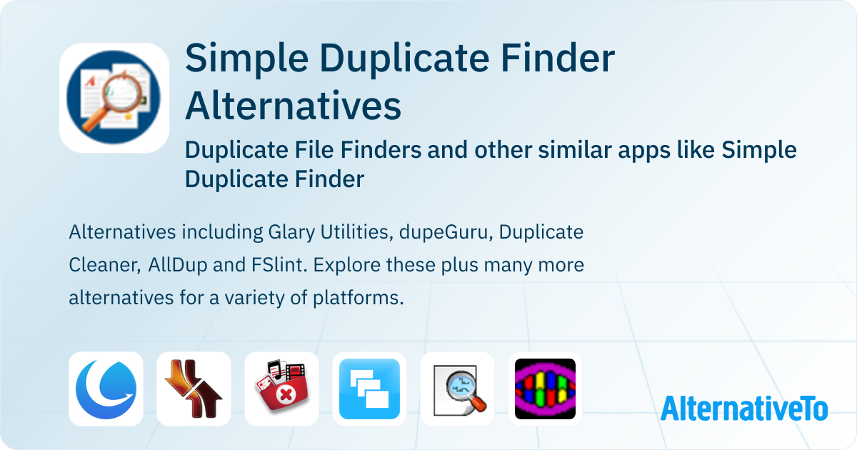 Simple Duplicate Finder Alternatives: Top 12 Duplicate File Finders ...
